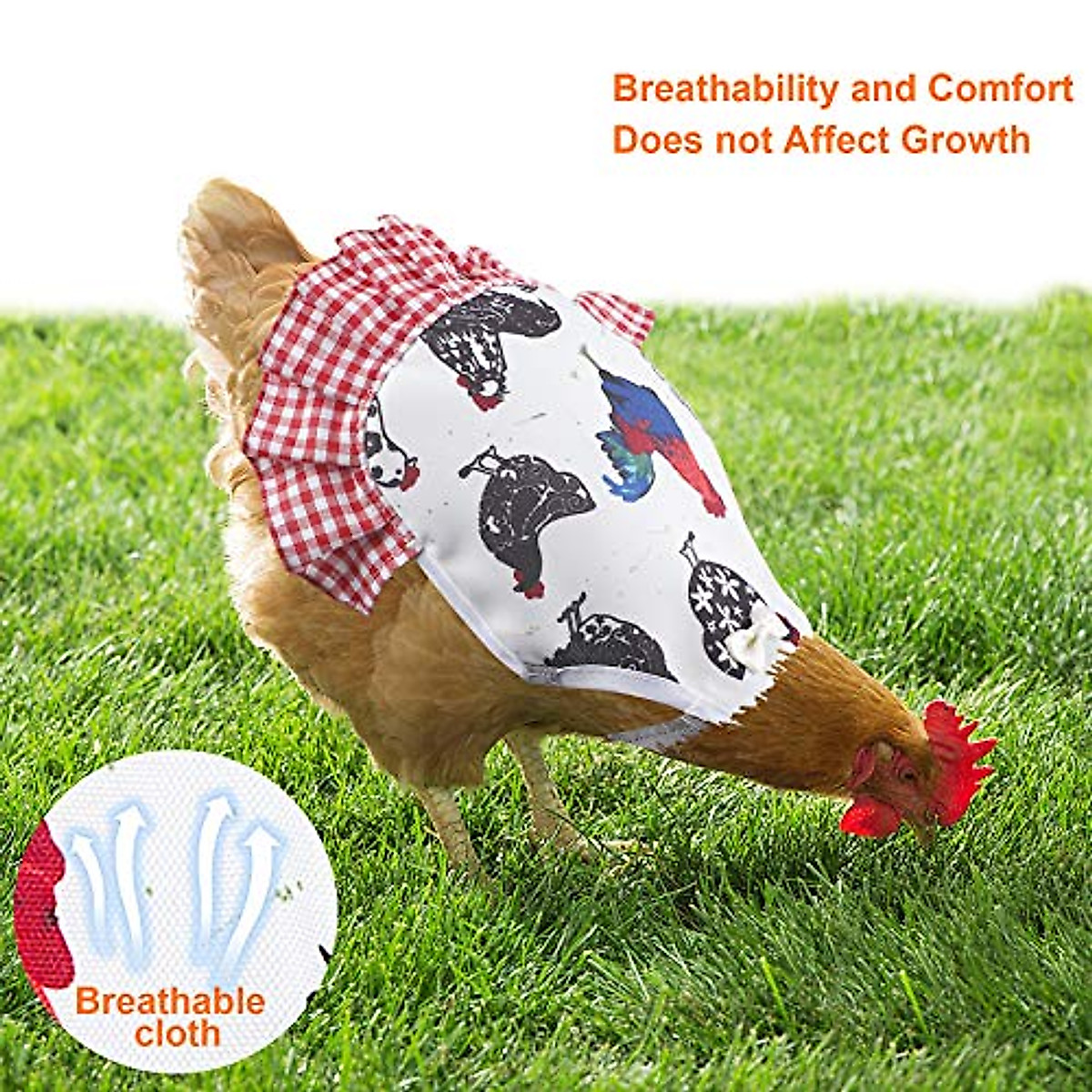 PETKNOWS Chicken Saddles, Hen Apron with Elastic Straps, Suitable for Small, Medium and Large Hens, Hen Care Supplies