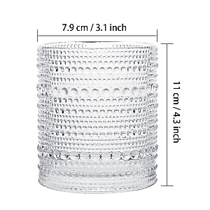 Tonxus Bathroom Qtip Holder Set,Glass Apothecary Jars with Lids,Bamboo Cotton Ball Holder,Clear Cotton Swab Holder,Bathroom Vanity Storage Organizer Jars for Round,Bath Salts,Candy,Jewelry (Nail)