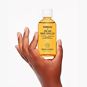 Youth To The People Kombucha + 10% AHA Power Exfoliant (4 fl oz), Overnight Resurfacing Peel, Helps Fade Discoloration + Smooth Skin Texture, Lactic + Glycolic Acid, Fragrance-free, Vegan