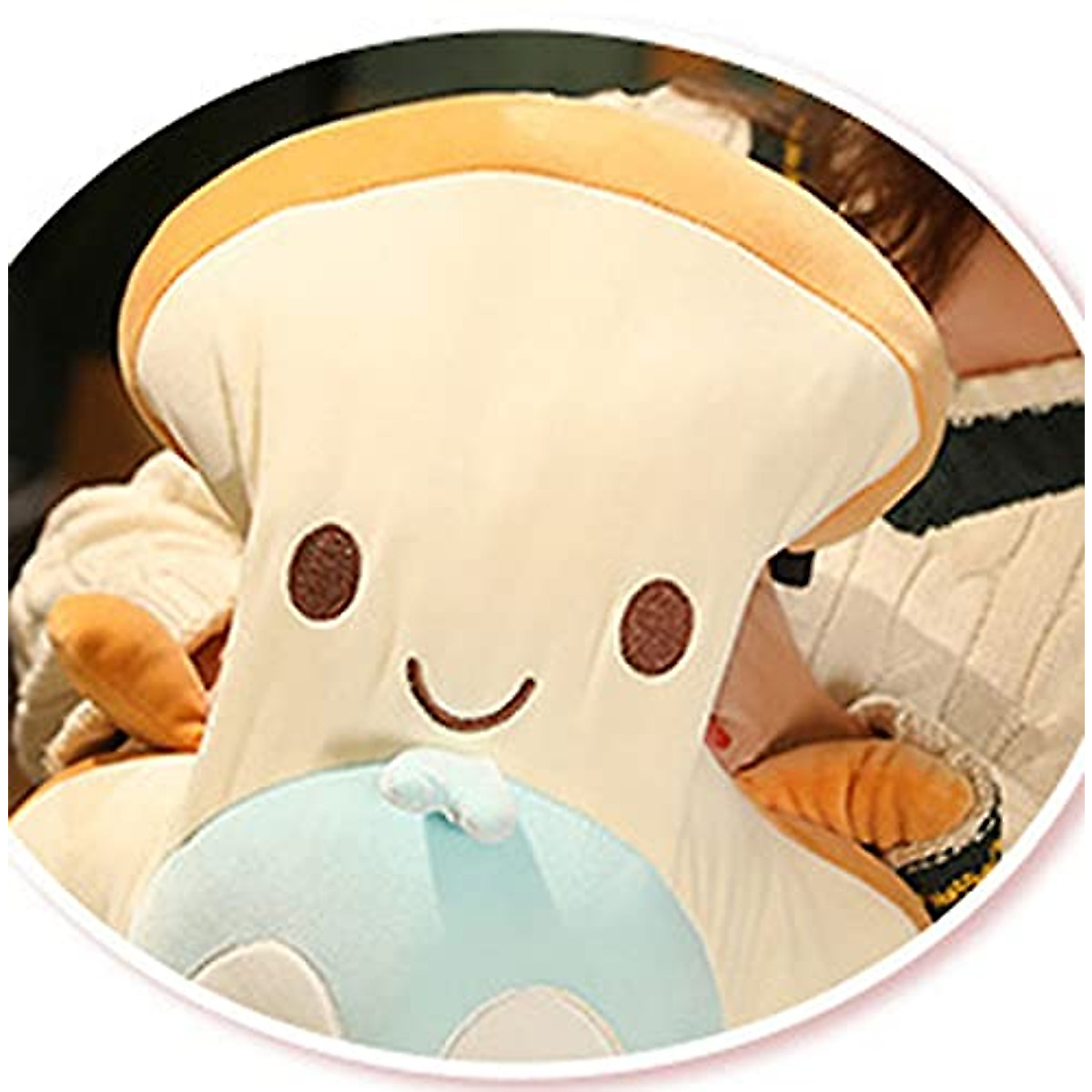 ChezMax Chair Cushion Plush Detachable Seat Back Cushion with Ties Thickened Chair Pads Toast Cartoon Waist Pillow for Outdoor Car Office Patio Bedroom Living Room Smiley