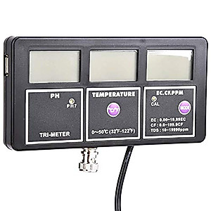 ciciglow Water Quality Monitor Tester, 5-in-1 EC CF Temperature Meter Tester with Backlight Display for Aquarium/Pool/Fish/Water Laboratory(110V US)