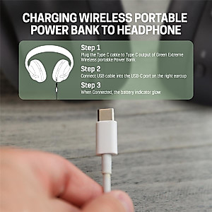 Bose QuietComfort Wireless Noise Cancelling Headphones, Bluetooth Over Ear Headphones with Up to 24 Hours of Battery Life Bundled with Green Extreme Wireless Portable Charger (Black)