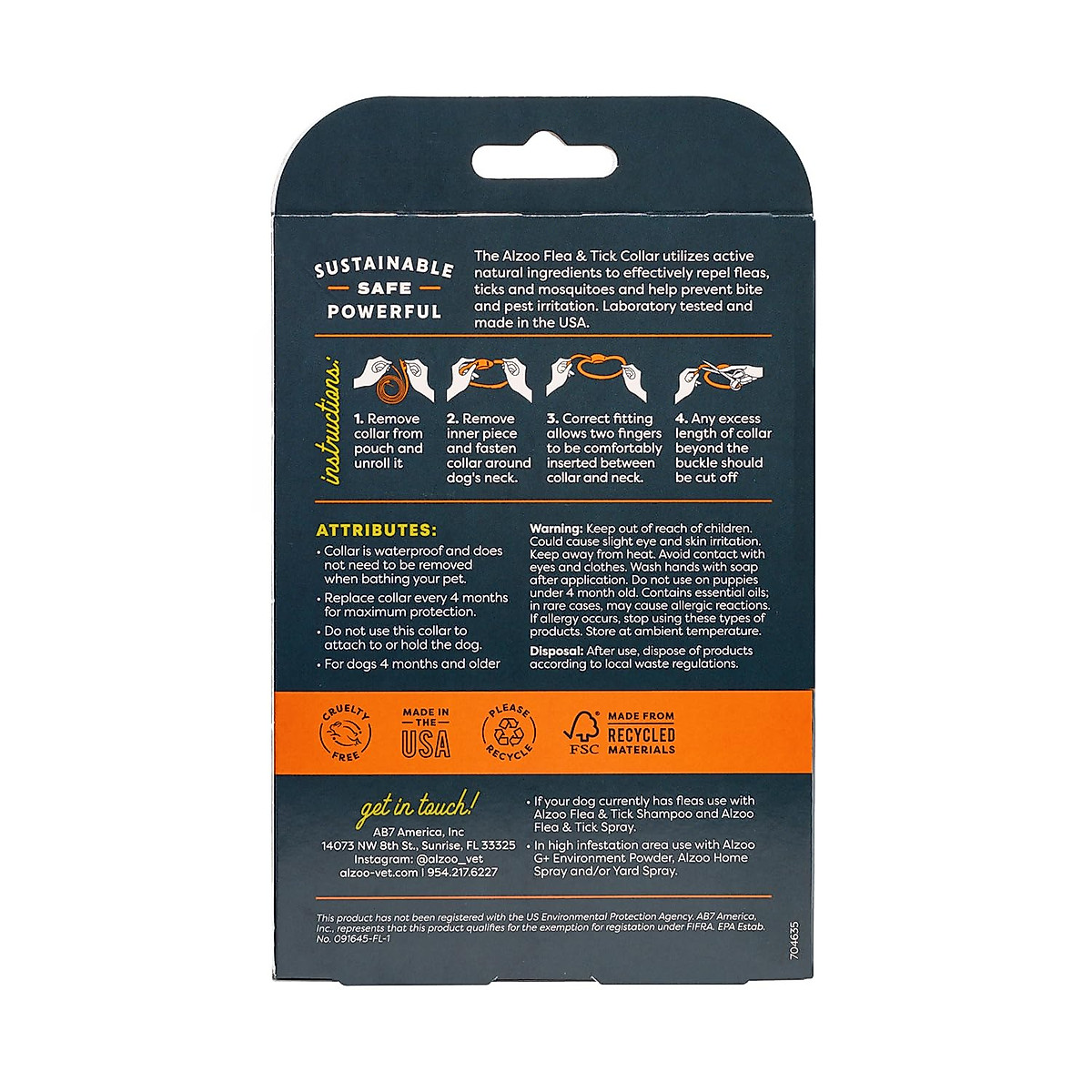 ALZOO Flea & Tick Dog Collar, Helps Repel Fleas, Ticks & Mosquitoes, 100% Plant-Based Active Ingredients, Phthalates and PVC Free, Up to 4 Months Protection, Medium-Sized Dogs: 16-40 lbs, Pack of 2