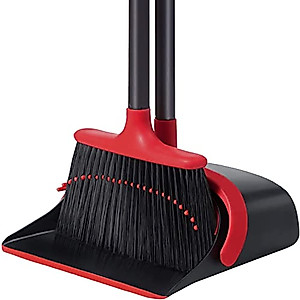 Broom and Dustpan Set, Broom and Dustpan, Broom and Dustpan Set for Home, Upgrade 52" Long Handle Broom with Stand Up Dustpan Combo Set for Office Home Kitchen Lobby Floor Use, Dust pan and Broom Set
