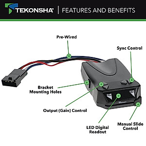 REESE Towpower 8507111 Brakeman IV Digital Brake Control, Small Compact Design