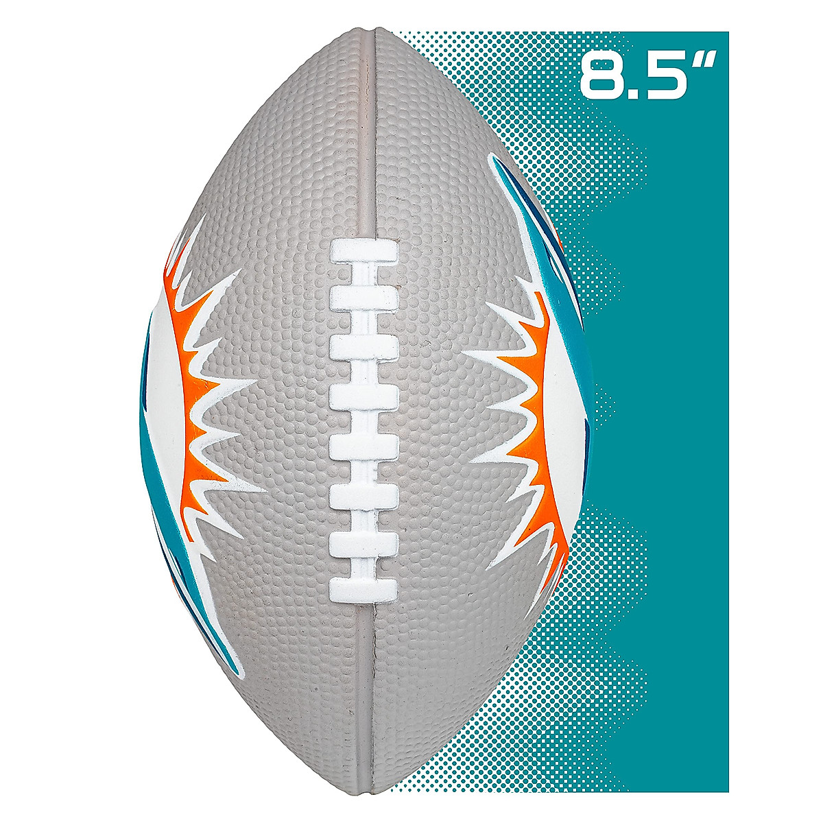 Franklin Sports NFL Miami Dolphins Football - Kids Foam Football - Soft Football - Mini Size - Perfect for Gameday - 8.5" 3D Logos!