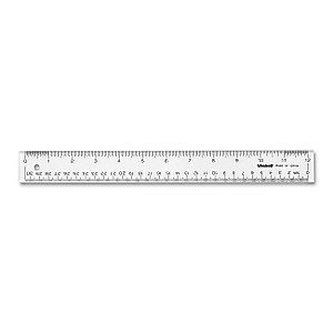 Westcott Clear Flexible 12" Acrylic Metric Ruler (500-10562), Case of 144