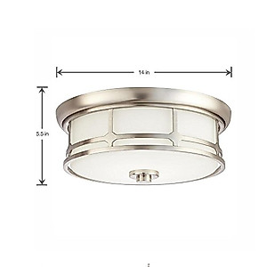 Home Decorators Collection 14 in. Brushed Nickel LED Flushmount