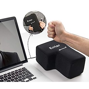 USB Big Enter Key Relieve Stress Plush Toy, OMGOD Throw Table Pillow Toys Anti-Stress Relief Super Size Stuffer Accent Desktop Foam Nap Pillow Vent Tool Peripheral Keys
