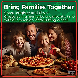 Mindful Design Pizza Cutter Wheel with Protective Blade Cover, Easy to Clean and Dishwasher Safe Handheld Pizza Slicer