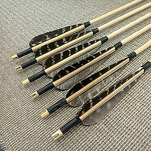 ZSHJGJR 30 Pieces Full Length Turkey Feather Archery Arrow Fletching (7-11 Inch) Spiral Twist Wrap Feathers Right Wing Fletches for DIY Flu Flu Arrows (Right Wing)