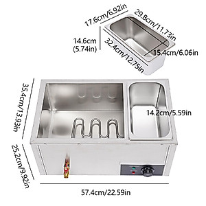 LIYUANJUN 3-Pan Commercial Food Warmer, 3 * 7.4QT Electric Steamer with 3 Lids, Buffet Countertop Food Warmer Table Steam Machine Stainless Steel Steamer for Restaurant Home Kitchen 850W 110V