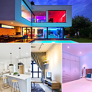 DiCUNO MR16 Smart Bulb Alexa, RGBCW Color Changing GU5.3 Light Bulb Compatible with Google Home, Dimmable with App, AC/DC 12V, 110° Beam Angle 40W 400LM, 2.4GHz WiFi, Landscape Light, 4-Pack