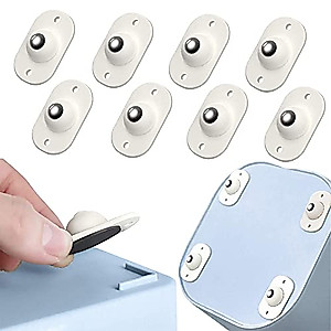 8Pcs Mini Casters Wheels Self Adhesive Swivel Wheels Stainless Steel Paste Universal Wheel with 360 Degree Rotation Sticky Pulley for Bins Bottom Storage Box Furniture Trash Can Small Furniture
