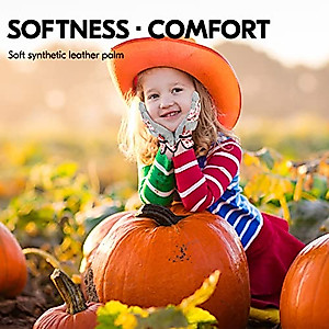 Vgo... 1-Pair Age 3-4 Kids Gardening Gloves,Children Yard Work Gloves,Soft Safety Outdoor Playing Gloves(Size XS, Blue Plane, KID-MF3561)