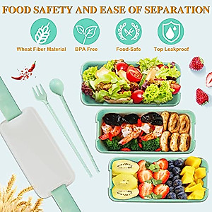 KUBYA Bento Lunch Box Set,Stackable Lunch Container Leak-Proof 3-In-1 Compartment With Ice Packs, Reusable Lunch Bag, Food Bags, Sauce Cups, Lunch Box Microwave Freezer Safe（GREY）