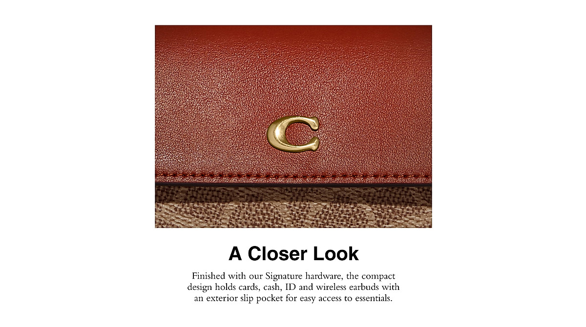 Shop Coach Women's Signature Half Flap Card Case