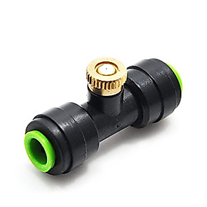 iRuiZhe Outdoor Fan Mist Cooling System Kit for Patio Fan Garden Greenhouse 19.6FT(5.9M) Misting Line & 5 Metal Mist Nozzles + Galvanized Solid Brass Adapter Suitable