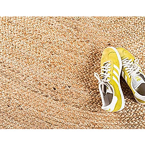 THE PIKKU INTERNATIONAL - Handmade Jute Rug Oval Hand Woven Farmhouse Jute Area Rug (7 x 11 ft)