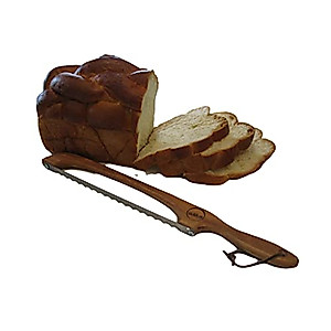 BREAD SLICER ISLICE.ca Serrated Bread Knife - Solid Oak Bow Bread Cutter for Homemade Bread - 17 inch - Easy Grip Handle For Slicing Bagels, Sourdough Loaf, Baguette - Premium Kitchen Gift