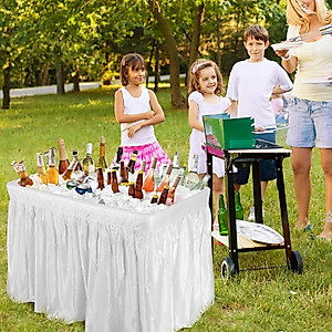 Giantex Folding Ice Table with Drain, 4 ft Portable Cooler with Removable Skirt, No Assembly, Fill and Chill Table for Food Drink Beverage, Foldable Party Ice Bin for Camping BBQ Outdoor