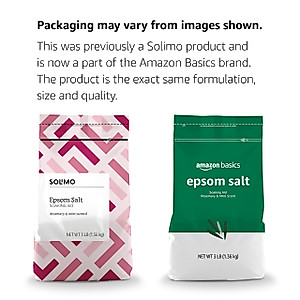 Amazon Basics Epsom Salt Soaking Aid, Rosemary & Mint Scent, 3 pound (Pack of 1) (Previously Solimo)