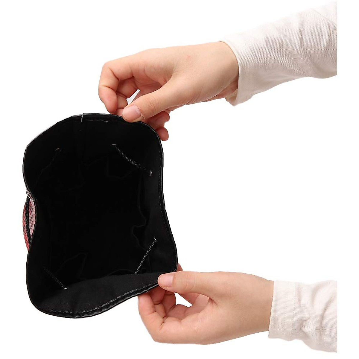 Grinning Gargoyle – Massive Dice Bag with 7 Pockets - 500 Die Capacity Die Pouch with 7 Pockets – Deluxe Dragon Skin Design with Eye (Red)