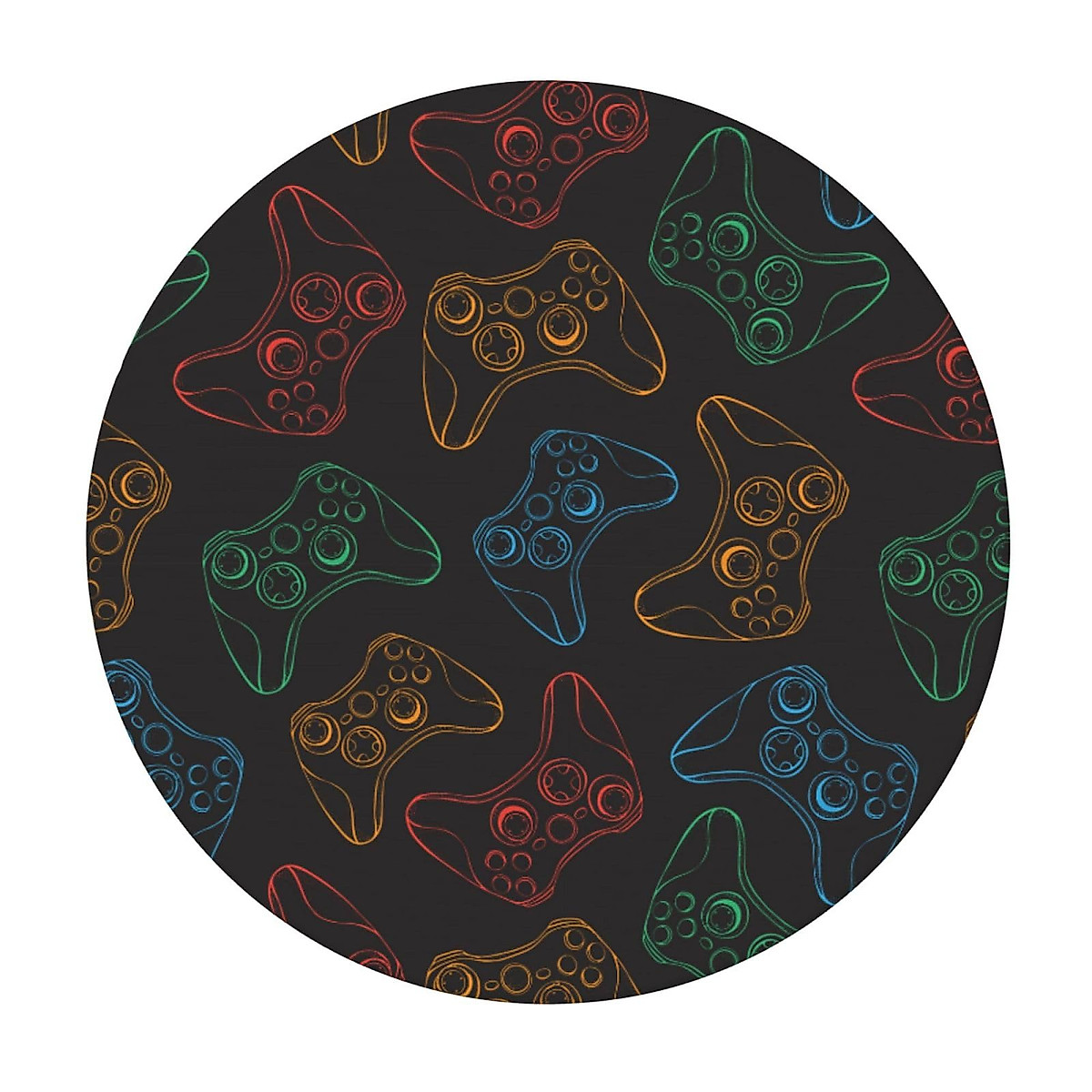 Kuilepa Gamepad Joystick Game Round Tablecloth,Waterproof Elastic Fitted Table Covers for Picnic, Camping, Dining, Indoor and Outdoor-Small