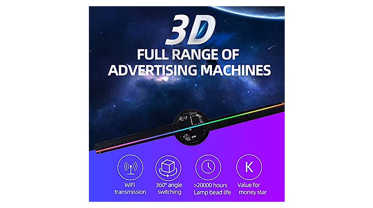 CACACOL 3D Hologram Advertising Fan - Eye-Catching LED