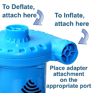 Tidal Wake 12V DC Air Pump for Inflatables, Inflates & Deflates 3 Times Faster on Boat Towables, Pool & Water Toys, Air Beds, Rafts, 1,000 Liters of Air Per Minute! 10 Foot Cord