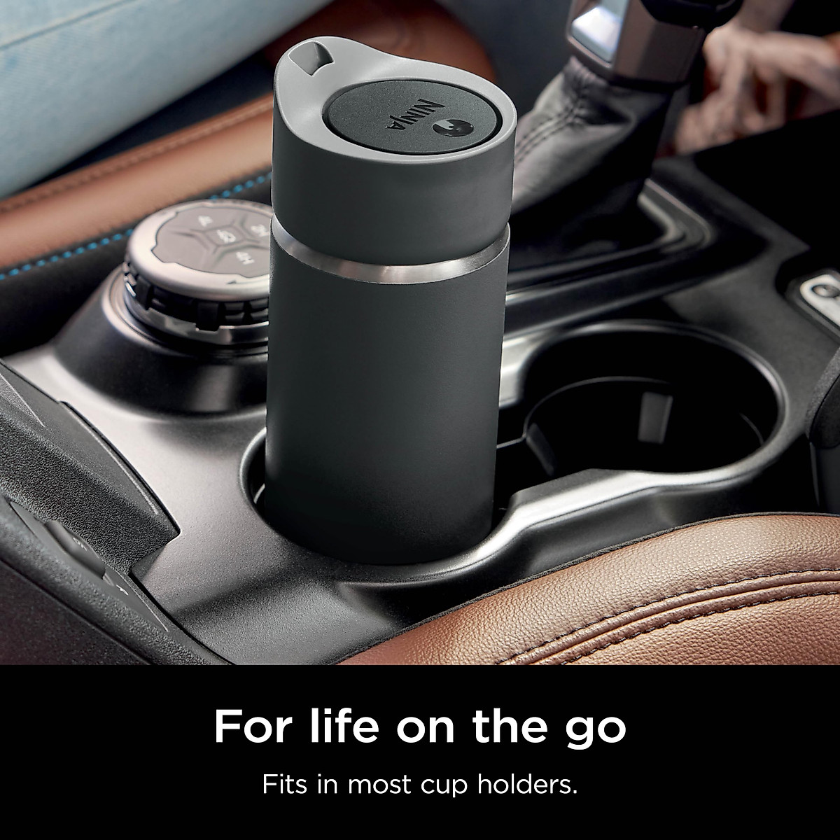 Ninja, Travel Mug, Sip Perfect 16oz, Brings Hot Drinks to Sippable Temperature in Minutes, Stainless Steel, Leak Proof, Dishwasher Safe, Metal Insulated Tumbler, Onyx Black, DW1603BK