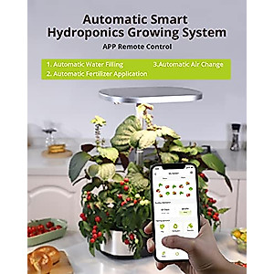 WiFi 12 Pods Hydroponics Growing System with APP Controlled, JustSmart Indoor Garden Up to 30" with 48W 120 LED Grow Light, Silent Pump System, Automatic Timer for Home Kitchen Gardening, GS1 Max