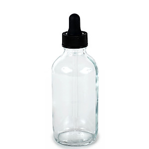 Vivaplex, Clear, 4 oz Glass Bottles, with Glass Eye Droppers - 2 pack