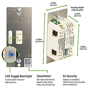 Enbrighten Almond Z-Wave Plus Smart Light Switch with QuickFit and SimpleWire, 3-Way Ready, Compatible with Alexa, Google Assistant, ZWave Hub Required, Repeater/Range Extender, Toggle, 14293