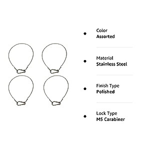 Safety Cable Lock, Stainless Steel Cable with Loops Heavy Duty Bike Lock Hook Flexible Security Steel Cable Wire Lock and Chain for Luggage Hanging Light Plant Pictures