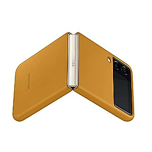 SAMSUNG Galaxy Z Flip3 Leather Cover - Official Case - Mustard