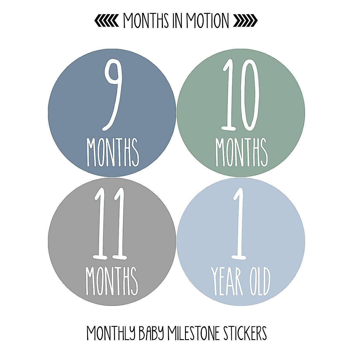Baby Monthly Stickers | Milestone Stickers | Newborn Month Stickers for Baby Girl or Boy | Gender Neutral Stickers | Birth Announcement (Set of 24)