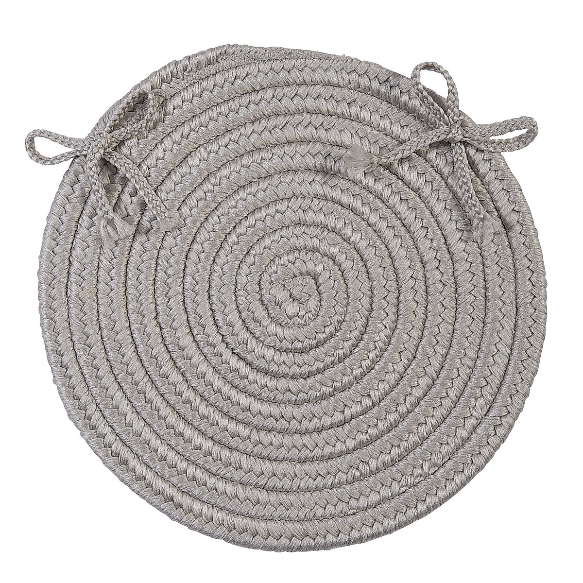 Boca Raton Braided Chair Pad Set, 15"x15" 4, Shadow