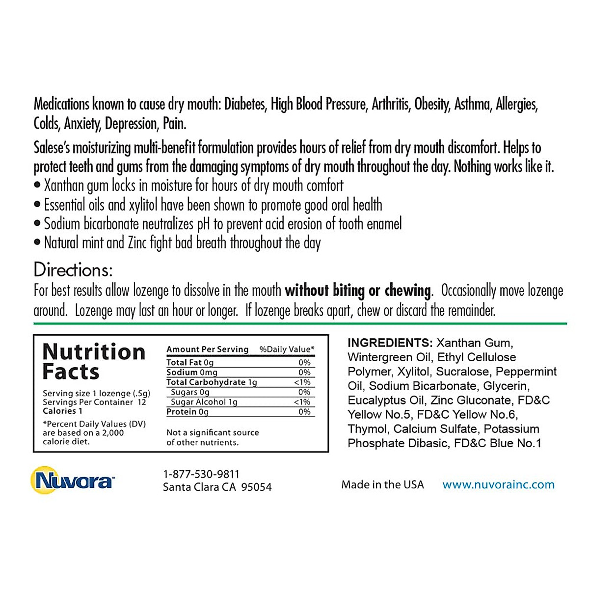 Salese Wintergreen with Xylitol for Dry Mouth Relief - 6 Pack