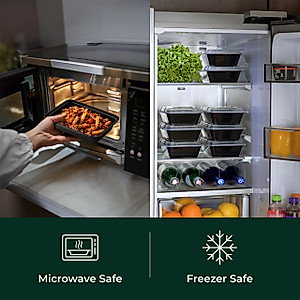 Enther Meal Prep Containers Single Lids Food Storage Bento BPA Free | Stackable | Reusable Lunch Boxes, Microwave/Dishwasher/Freezer Safe Portion Control (28 oz), 12 Pack 1 Compartment