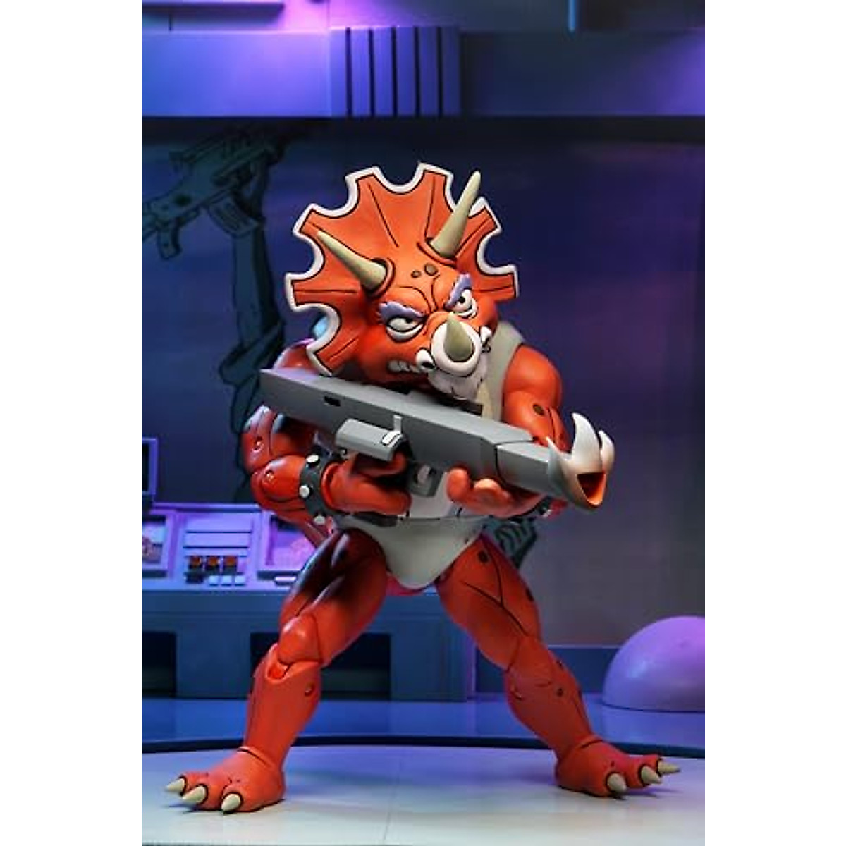 NECA Teenage Mutant Ninja Turtles Triceraton Infantryman & Roadkill Rodney 7" Scale Action Figure with Accessories