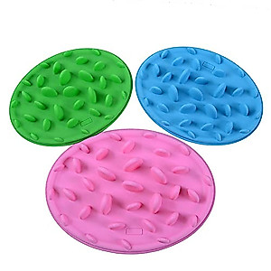 FUUIE Bowls for Food and Water Silicone Pet Dog Bowl Slow Feeder Lick Pad Pet Cat Bowl Dog Food Bowl Dog Slow Feeder Mat Bath for Dogs Accessories Pet Supplies (Color : Blue)