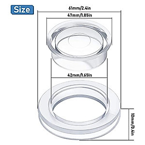 DOITOOL 4 Sets Patio Table Umbrella Hole Ring and Caps Set, Silicone Umbrella Hole Plug and Cap for Glass Patio Garden Beach Table Deck Yard, 2 Inch (Clear)