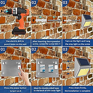 SEABLE Solar Deck Lights, LED Solar Outdoor Lights Stainless Steel Solar Step Light Waterproof Solar Fence Lights for Garden Yard Porch(Warm Light 10-Pack)