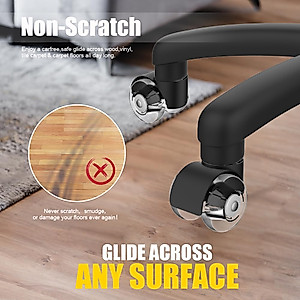 Office Chair Casters Wheels(Set of 5) - 2 inch Heavy Duty Mute Desk Chair Wheels Replacement 2200Lbs- Office Chair Wheels for Hardwood Floors- Universal Fit Wheels for Office Chair