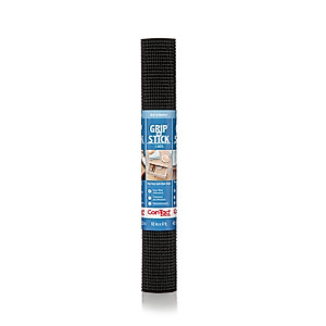 Con-Tact Brand Grip-N-Stick Durable Self-Adhesive Non-Slip Shelf and Drawer Liner, 18" x 4', Black, 6 Rolls