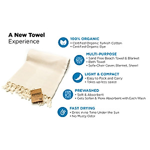 DEMMEX Oversized Turkish Bath Towel - 100% Organic Cotton, Ultra Soft, Quick-Drying, Lightweight Peshtemal, Prewashed, Diamond Weave, Oeko-TEX Certified, 71x36, Luxury Bathroom and Spa Towel, White