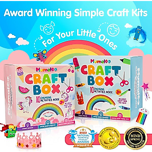 Mumaloo Craft Box for Kids - 10 Creative Arts and Crafts for Kids Ages 4-8, Fun, No Mess Educational Preschool & Homeschool Art Projects, Toddler Crafts Kit Supplies, 3 4 5 6 7 8 Year Old Girls & Boys