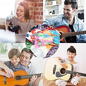 48 Pack Thin Guitar Picks, Mixed Colorful Celluloid Guitar Picks & Unique Guitar Gift for Acoustic Guitar, Bass and Electric Guitar (0.46mm)