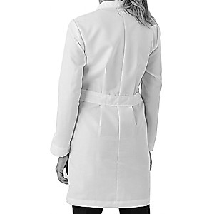 White Swan Embroidered Meta Labwear Women's Pleated-Back 37" Lab Coat (Style 1964) (4)